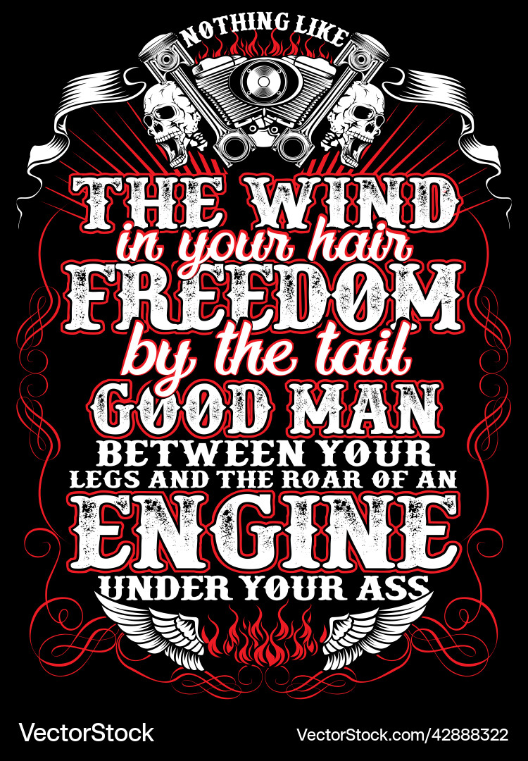 Badass Biker T-Shirt Royalty Free Vector Image