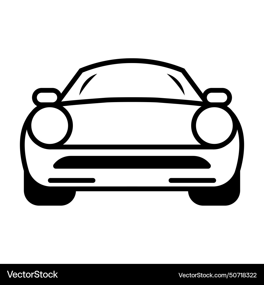 Black car front icon on white background Vector Image