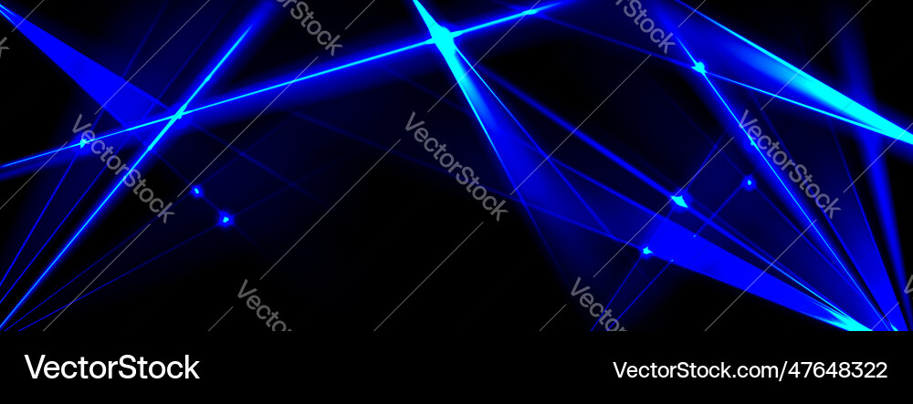 Blue laser show light beam effect for disco party Vector Image