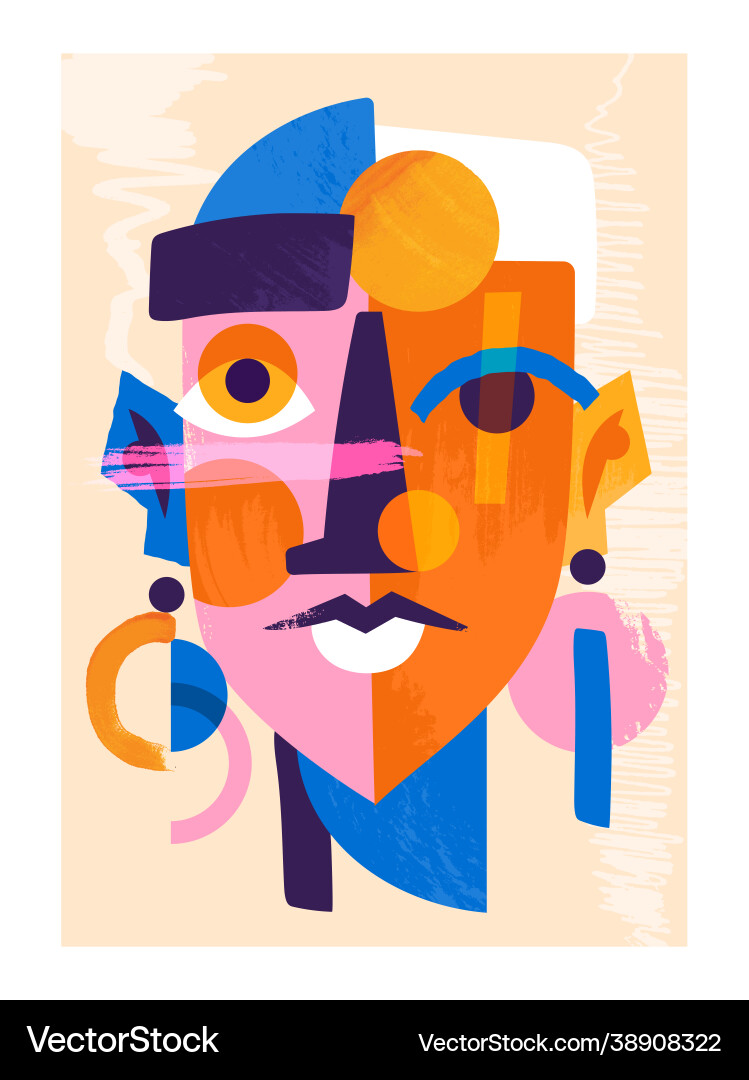 Colorful Abstract Female Portrait Royalty Free Vector Image
