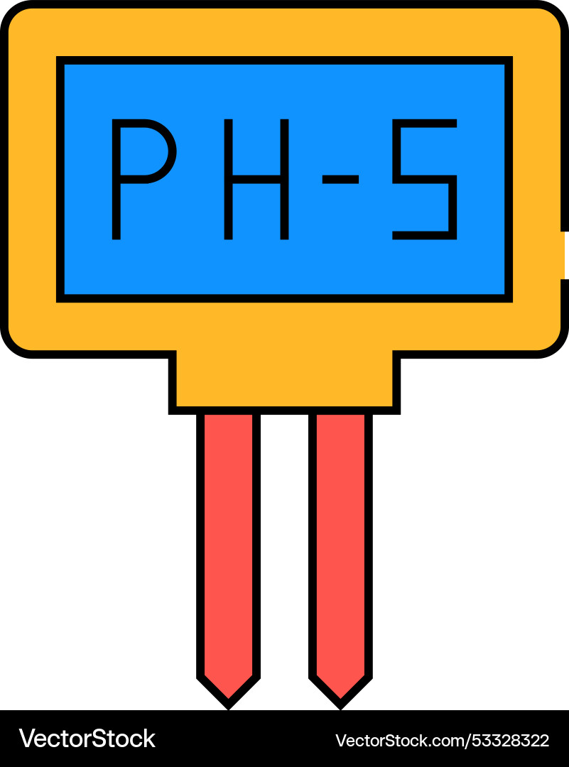 Ph meter measuring equipment icon color Royalty Free Vector
