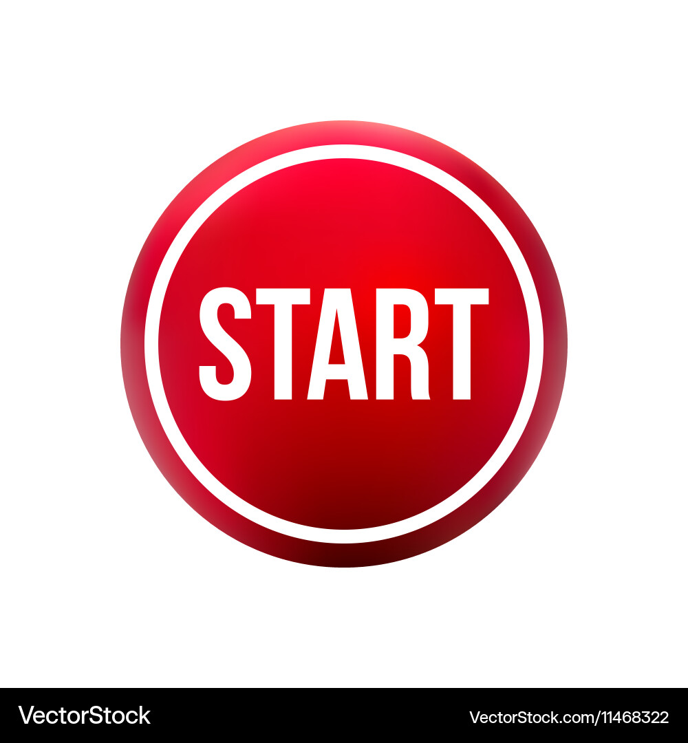 Red button start Royalty Free Vector Image - VectorStock