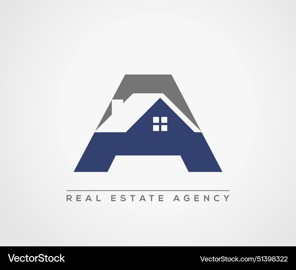 Roofing logo a letter real estate design Vector Image