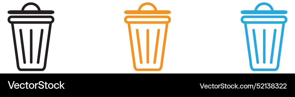 Trash logo set collection for web app ui Vector Image