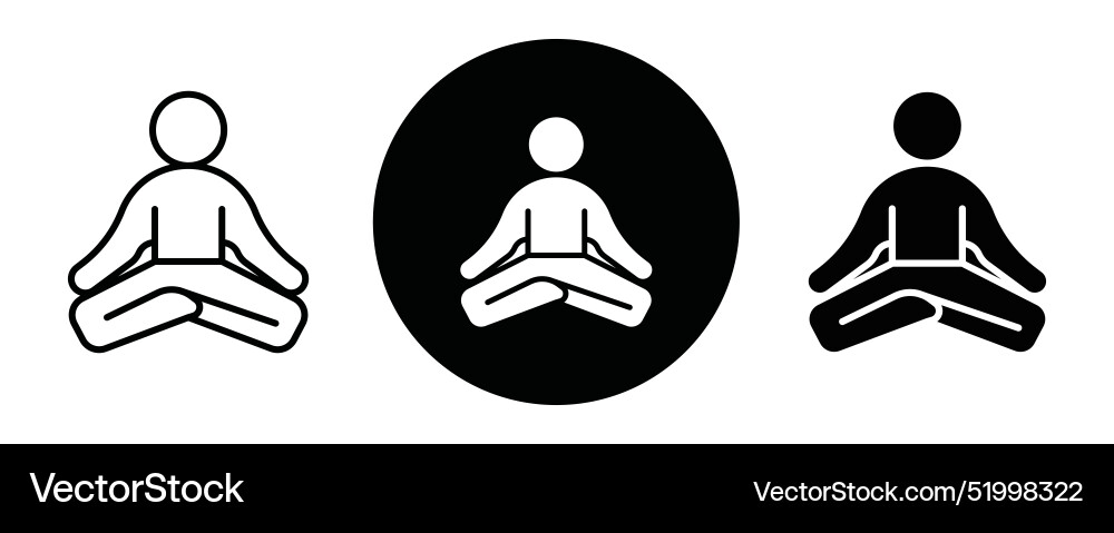 Yoga outline icon collection or set thin Vector Image