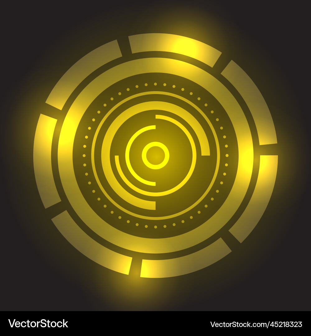 Abstract technology with hi-tech gold background Vector Image