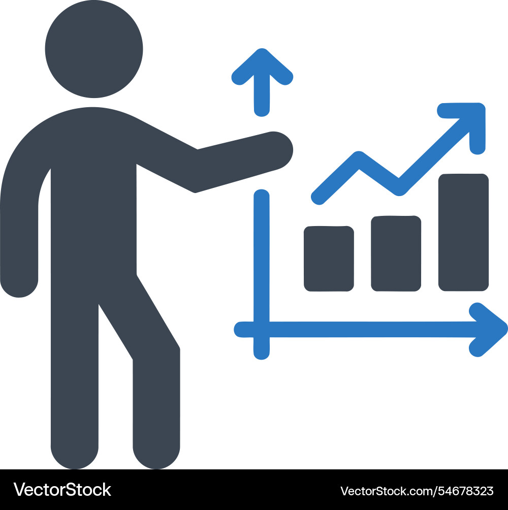 Business growth chart icon Royalty Free Vector Image