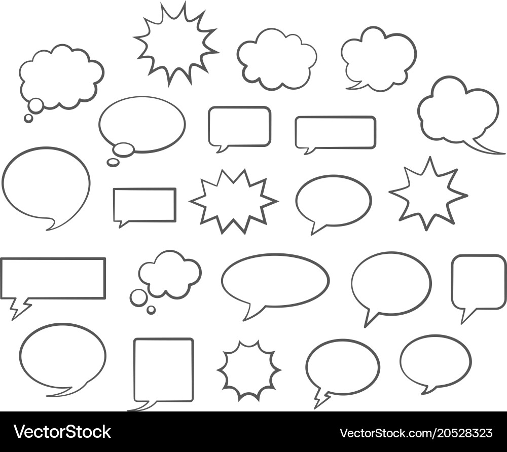 Comic Speech Bubbles Collection Royalty Free Vector Image