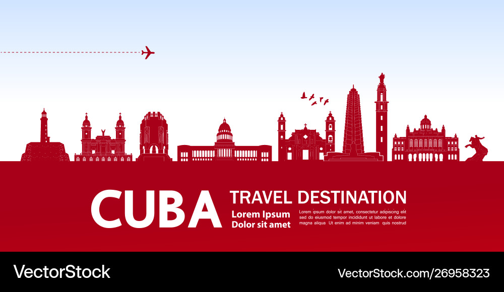 Cuba travel destination Royalty Free Vector Image