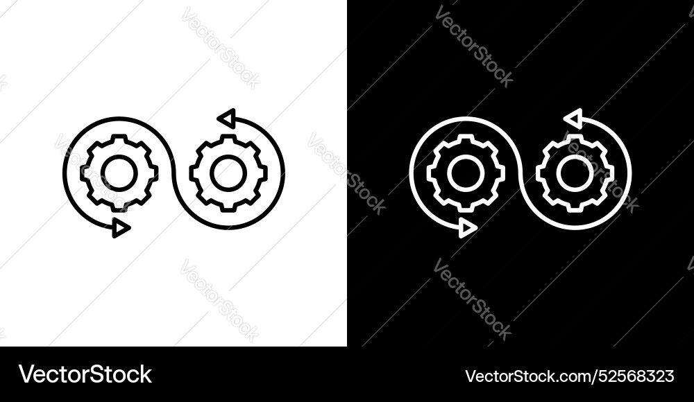 Devops icon set on white background Royalty Free Vector