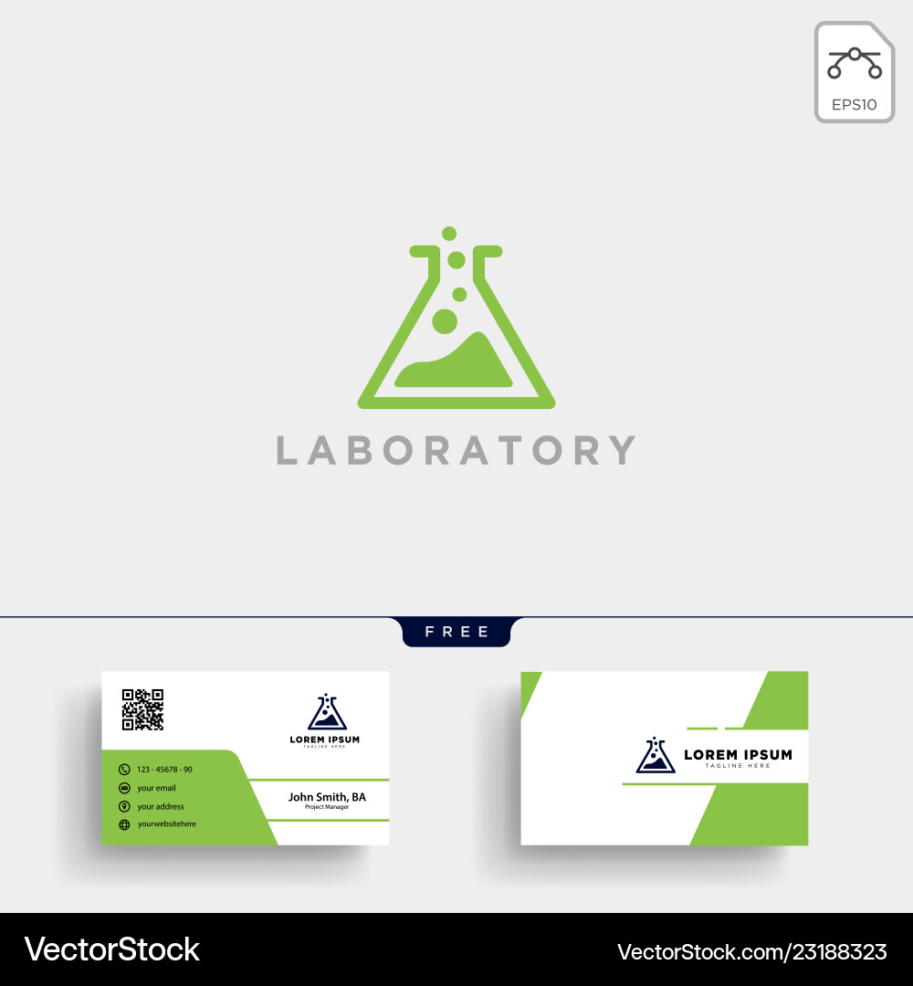 Laboratory logo template and business card Vector Image