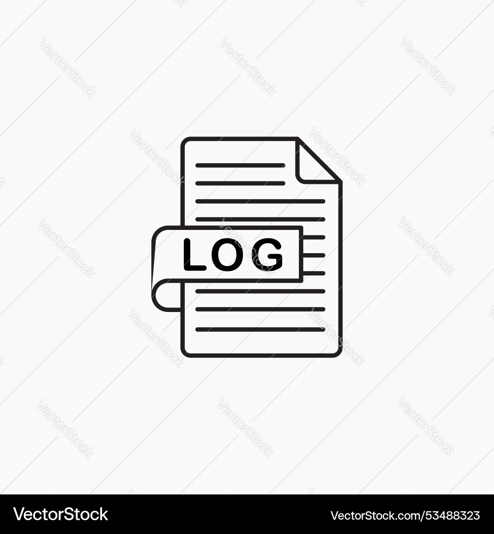 Log fileline in thin line black color flat simple Vector Image