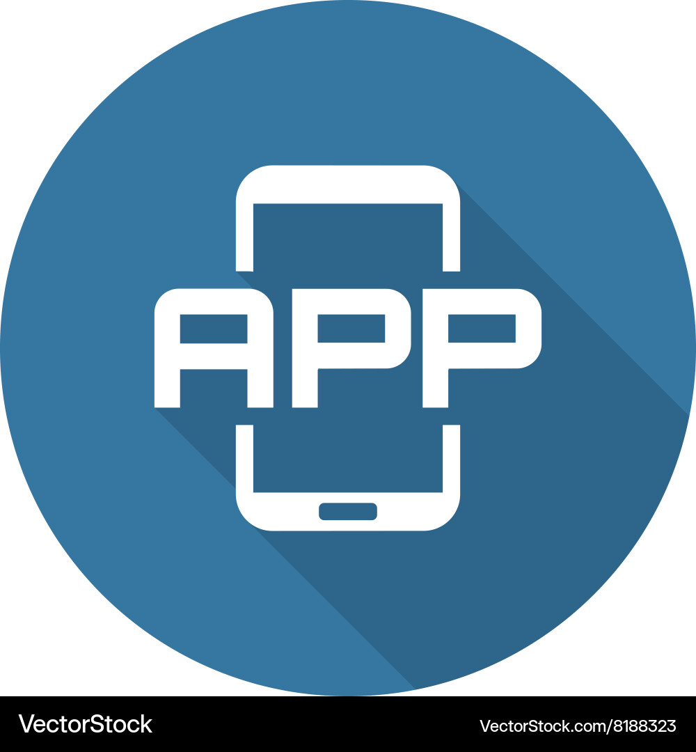Mobile application icon flat design Royalty Free Vector