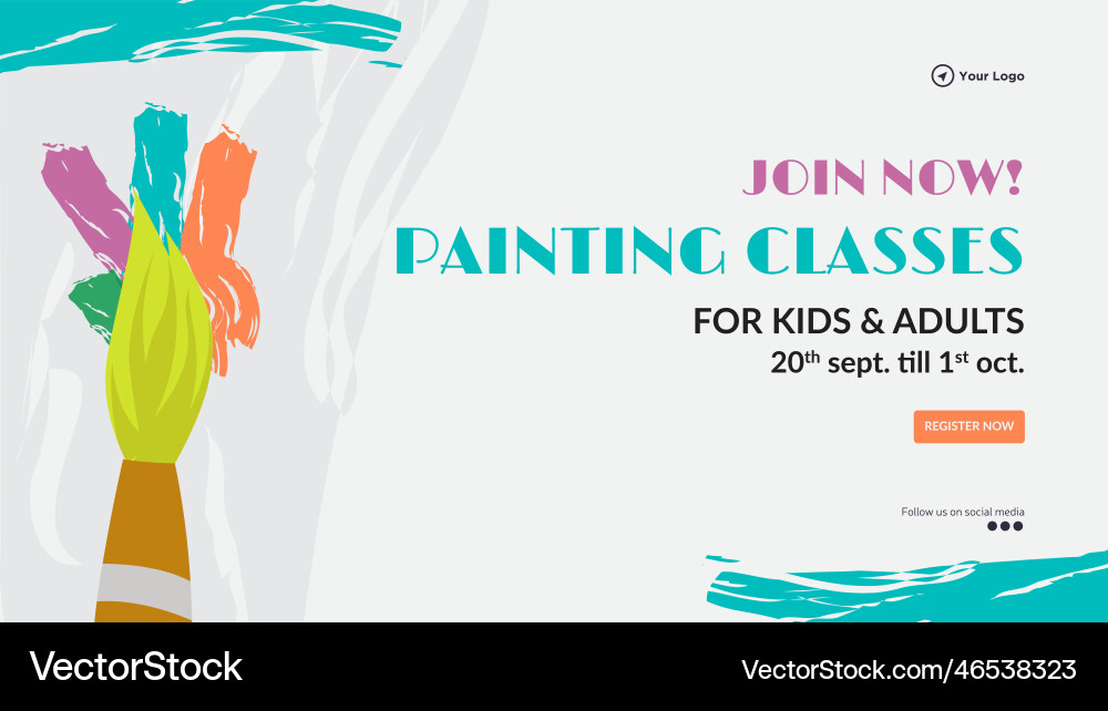 Painting classes landscape banner design Vector Image