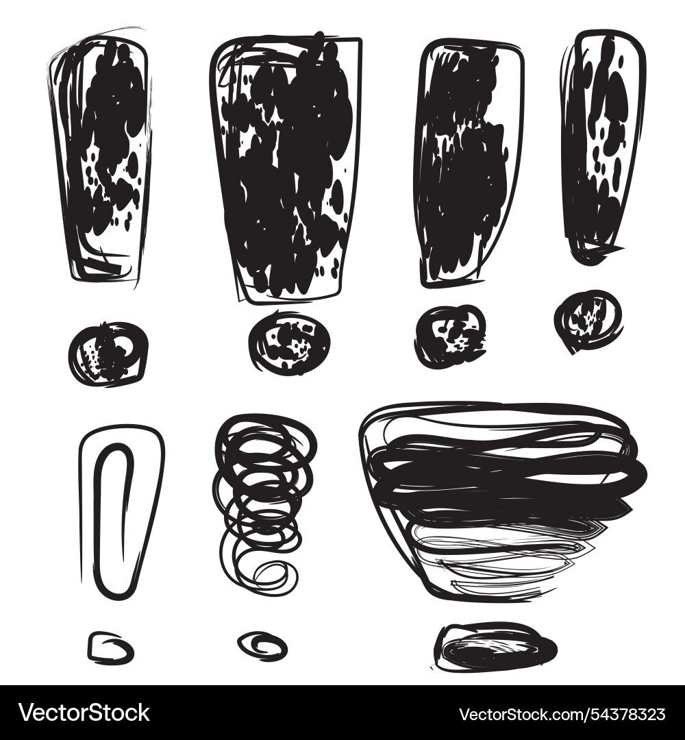 Set of different exclamation marks important Vector Image