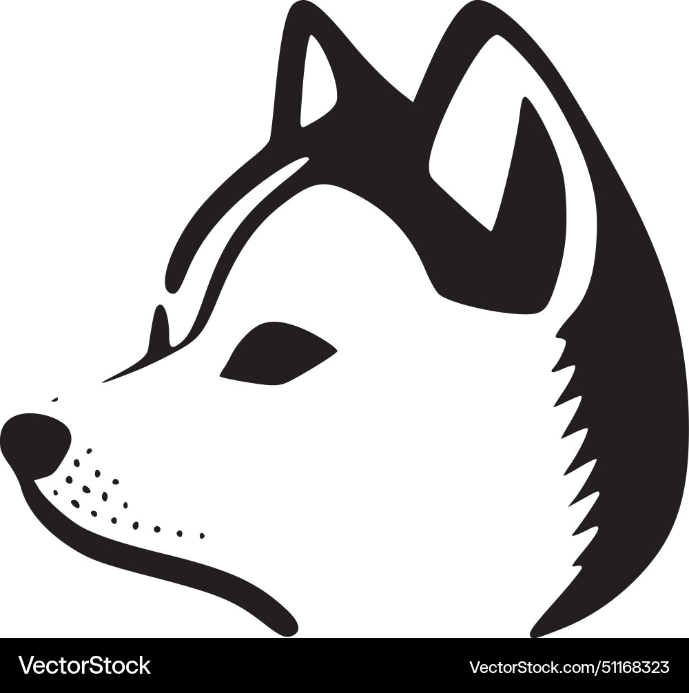 Shiba - minimalist and flat logo Royalty Free Vector Image