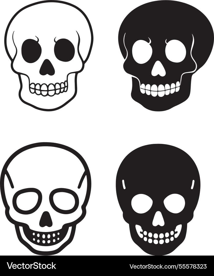 Skull silhouette gothic icon halloween symbol Vector Image