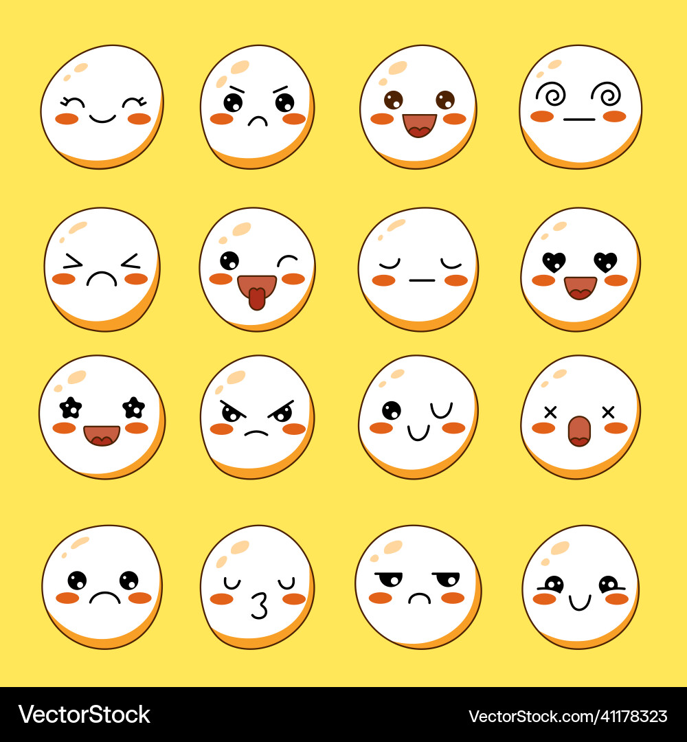 Smile characters funny emoticon cute faces Vector Image
