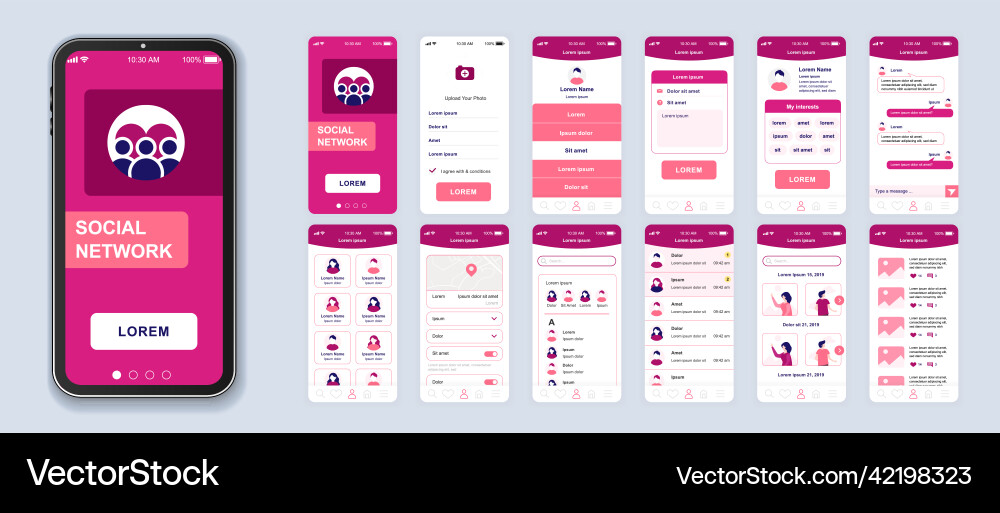 Social Network Ui Smartphone Interface Royalty Free Vector