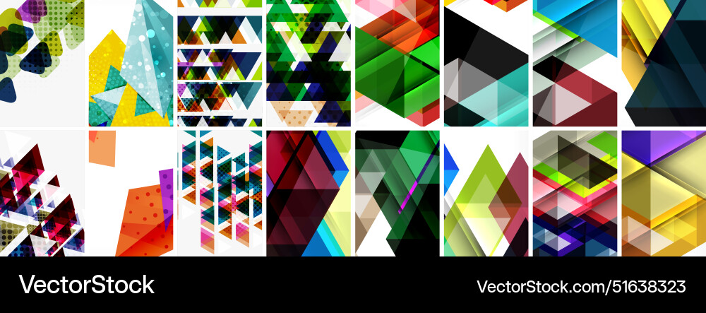 Triangles and circles abstract shapes templates Vector Image