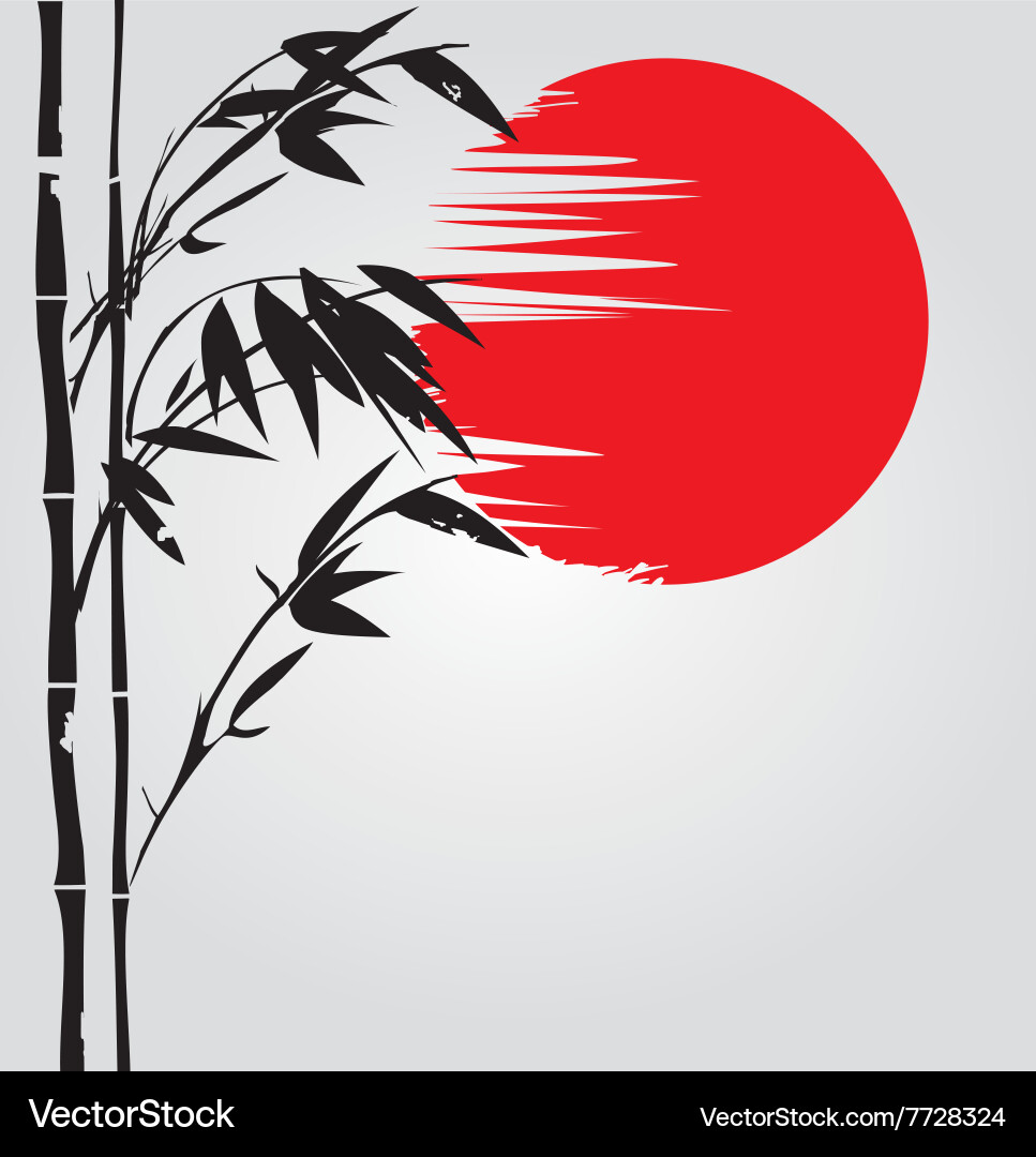 Bamboo sun Royalty Free Vector Image - VectorStock