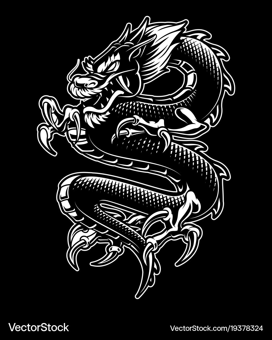 Dragon Samurai Tattoo Vector Images (over 200)