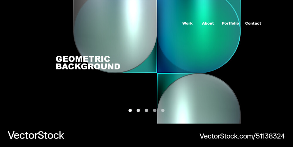 Geometric pattern of circles and squares in Vector Image