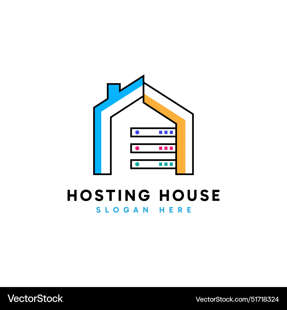Hosting house logo design abstract minimalist Vector Image