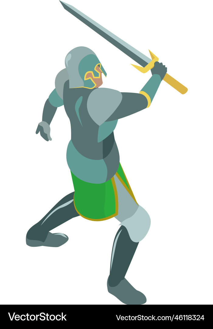 Isometric medieval warrior composition Royalty Free Vector