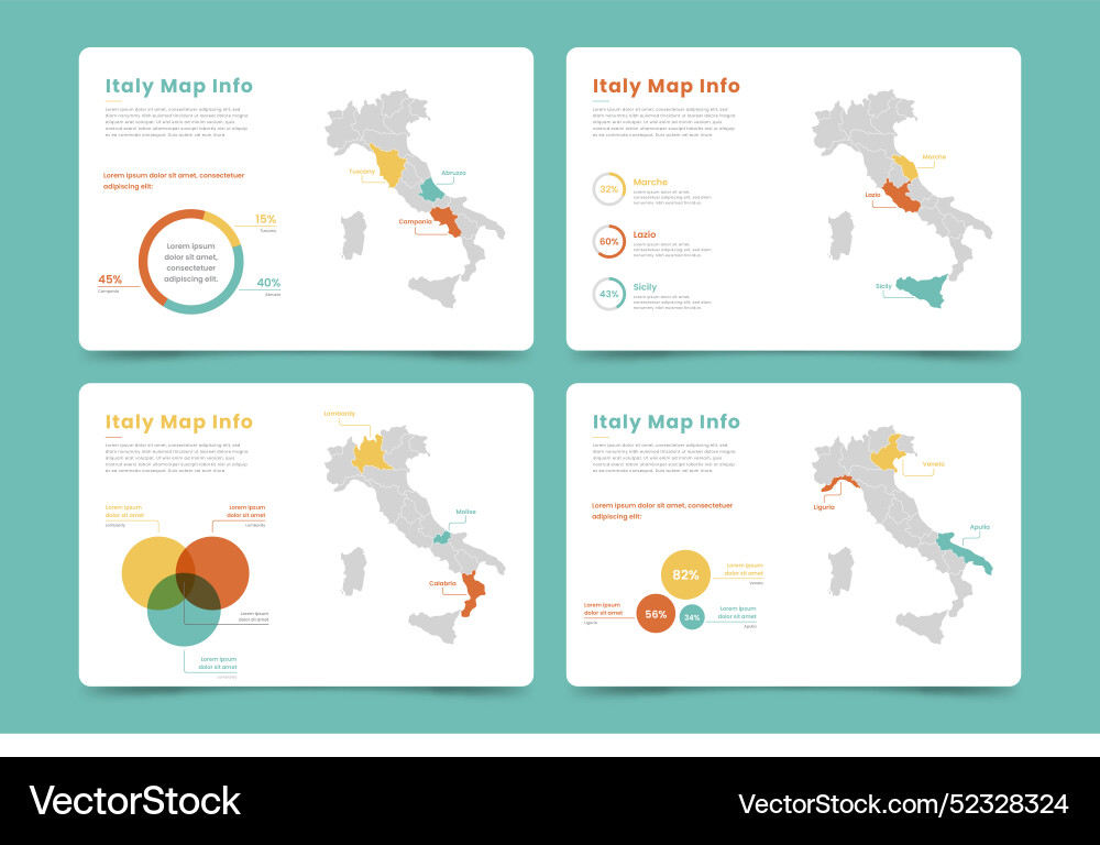Italy map infographic Royalty Free Vector Image