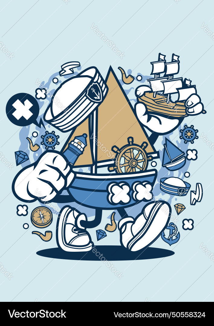 Little sailor Royalty Free Vector Image - VectorStock
