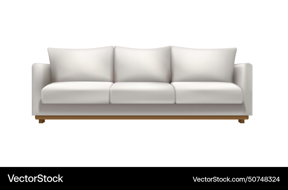 Realistic sofa Royalty Free Vector Image - VectorStock