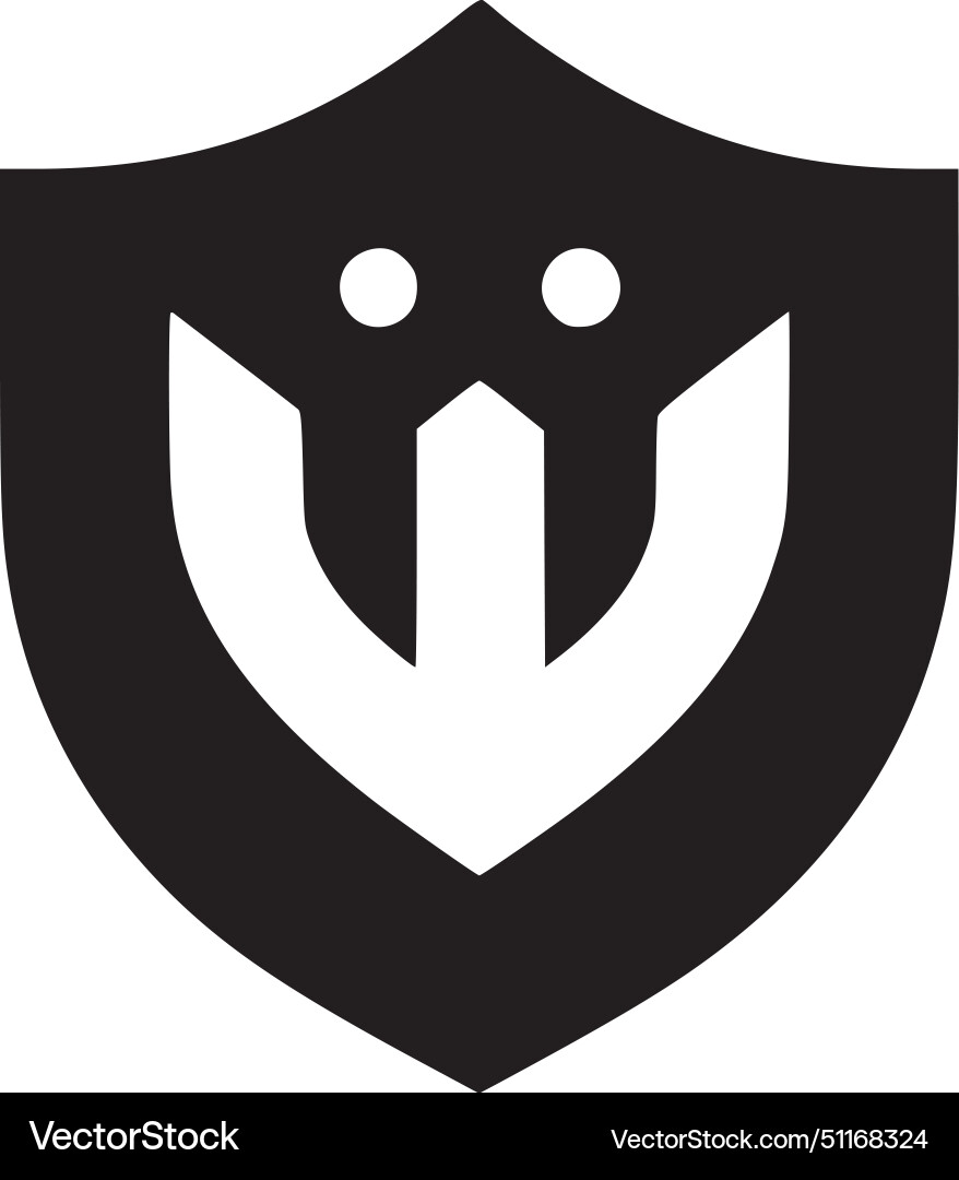 Shield - black and white isolated icon Royalty Free Vector