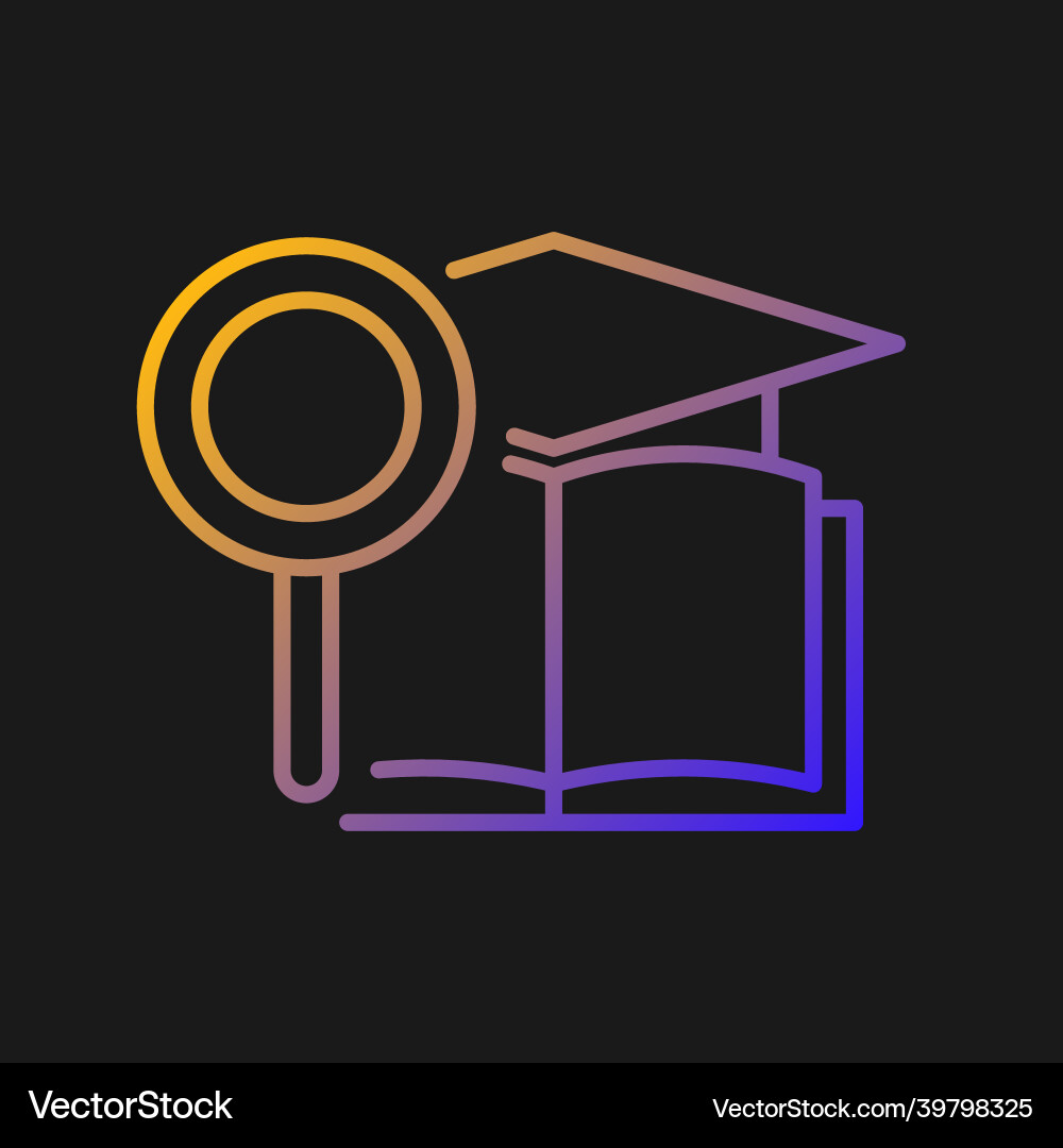Academic research talent gradient icon for dark Vector Image