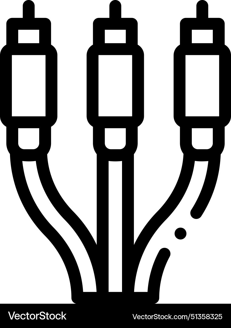 Av cable icon thin linear style design isolated Vector Image