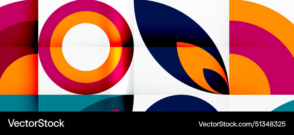 Circles and petals geometric beautiful abstract Vector Image