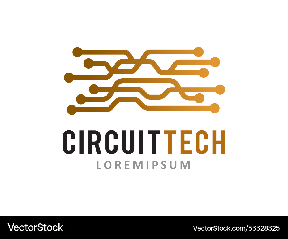 Circuit tech logo symbol or icon template Vector Image