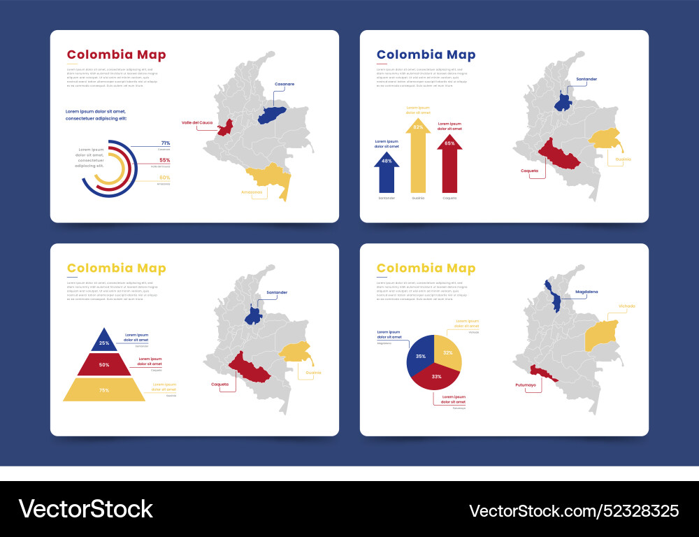 Colombia map infographic Royalty Free Vector Image