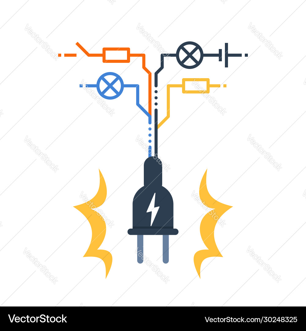 Electricity circuit repair and maintenance Vector Image