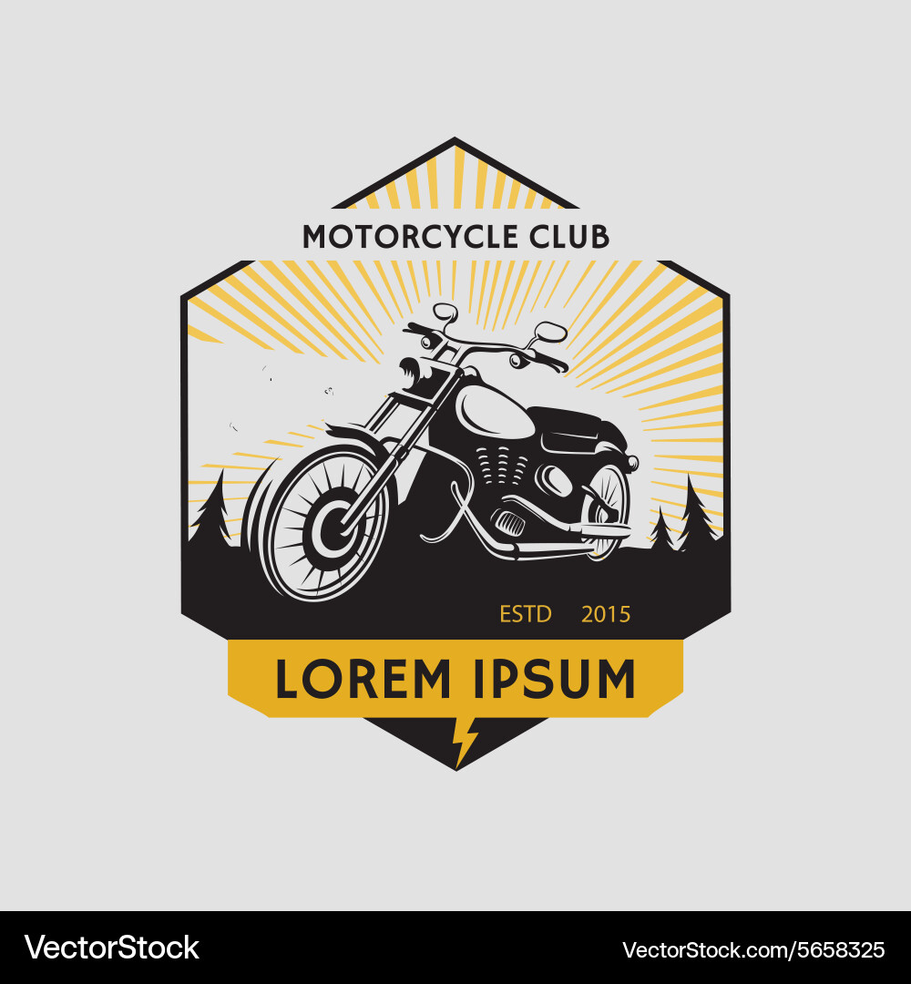 Motorcycle club label symbol Royalty Free Vector Image