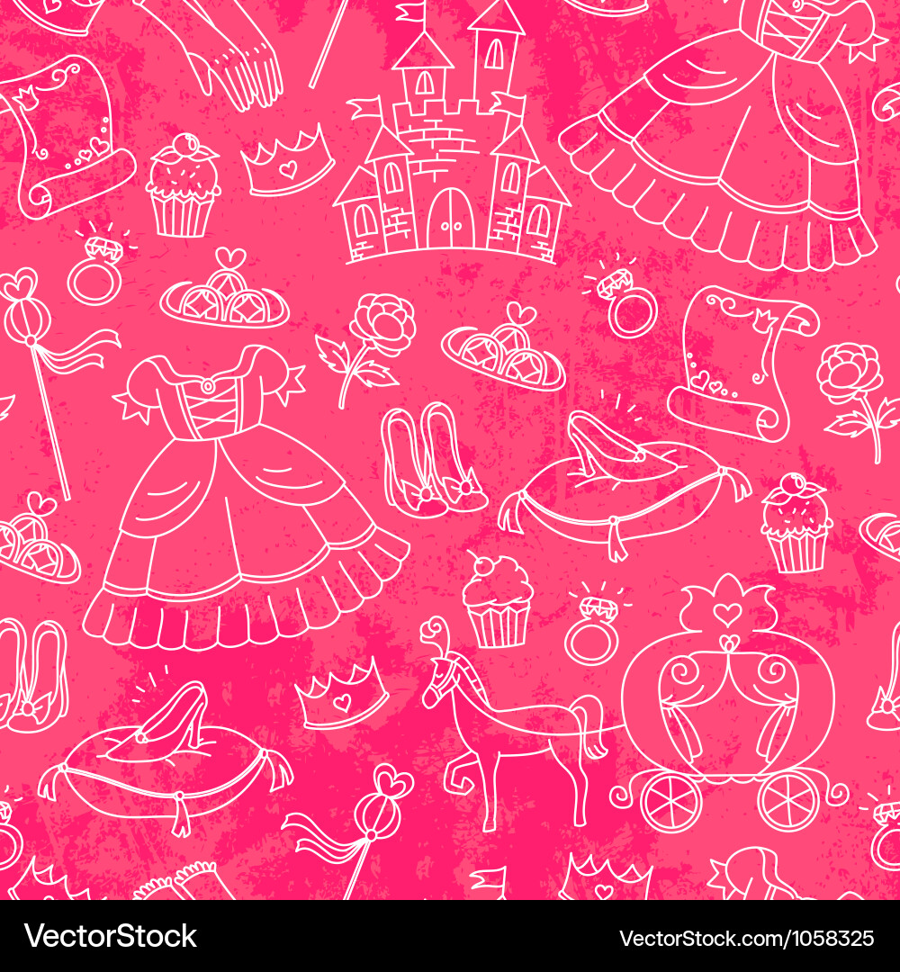 Princess Pattern Seamless Royalty Free Vector Image