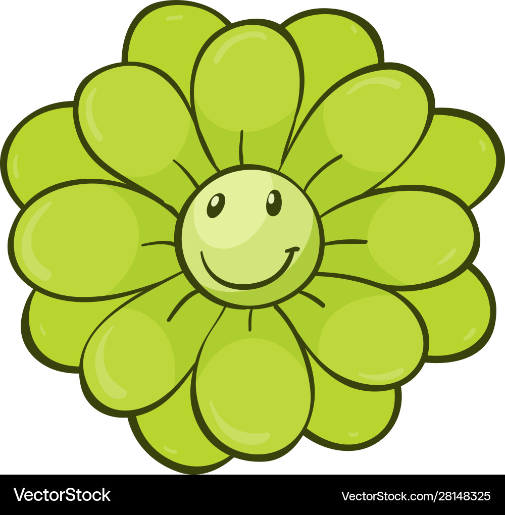Single flower in green color Royalty Free Vector Image