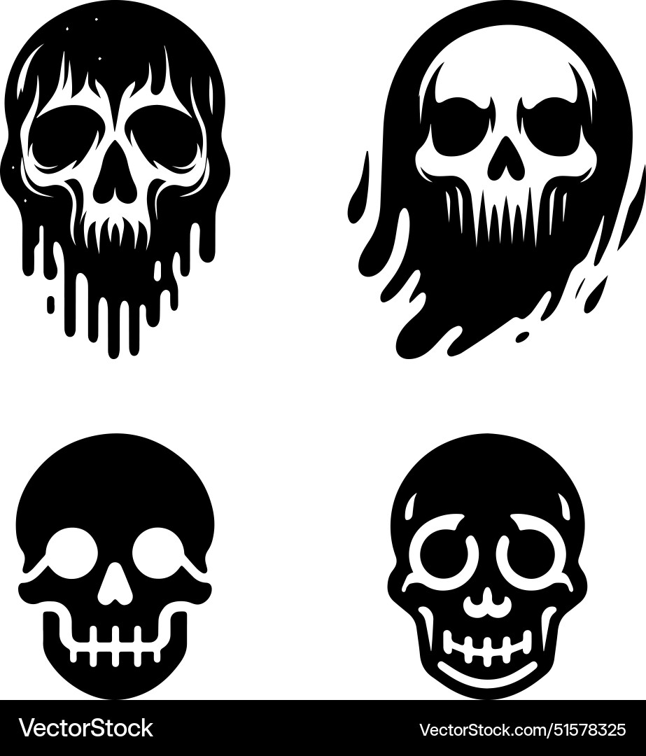 Skull and bones mortal symbol isolated on white Vector Image
