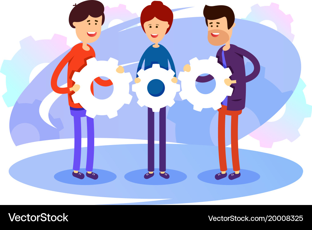 Successful development team Royalty Free Vector Image