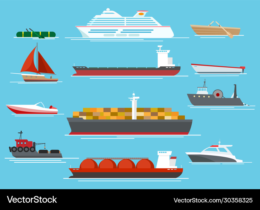 Vessel icons set Royalty Free Vector Image - VectorStock