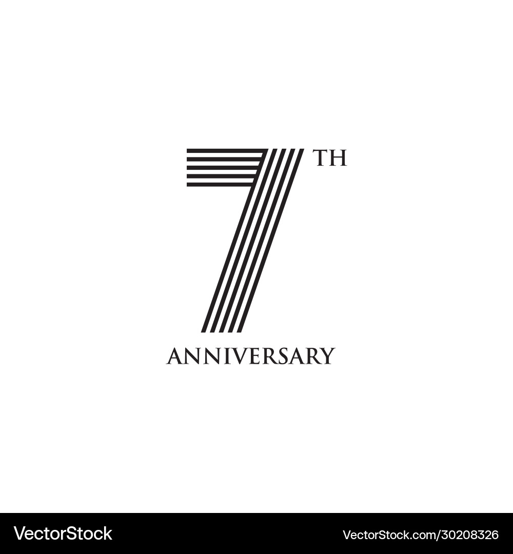 7th year anniversary emblem logo design template Vector Image