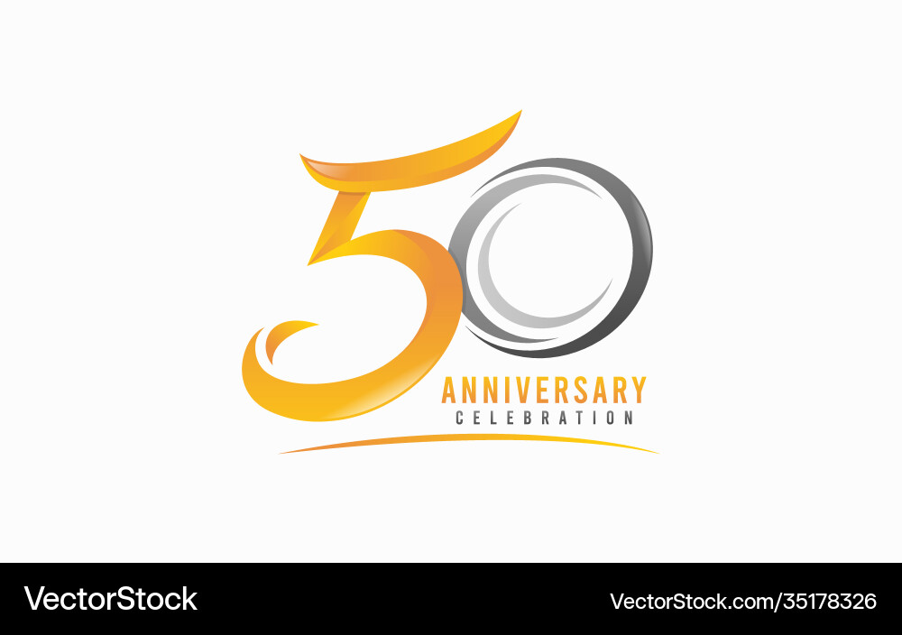 Fifty Years Anniversary Logo - Modern Celebration Vector Image
