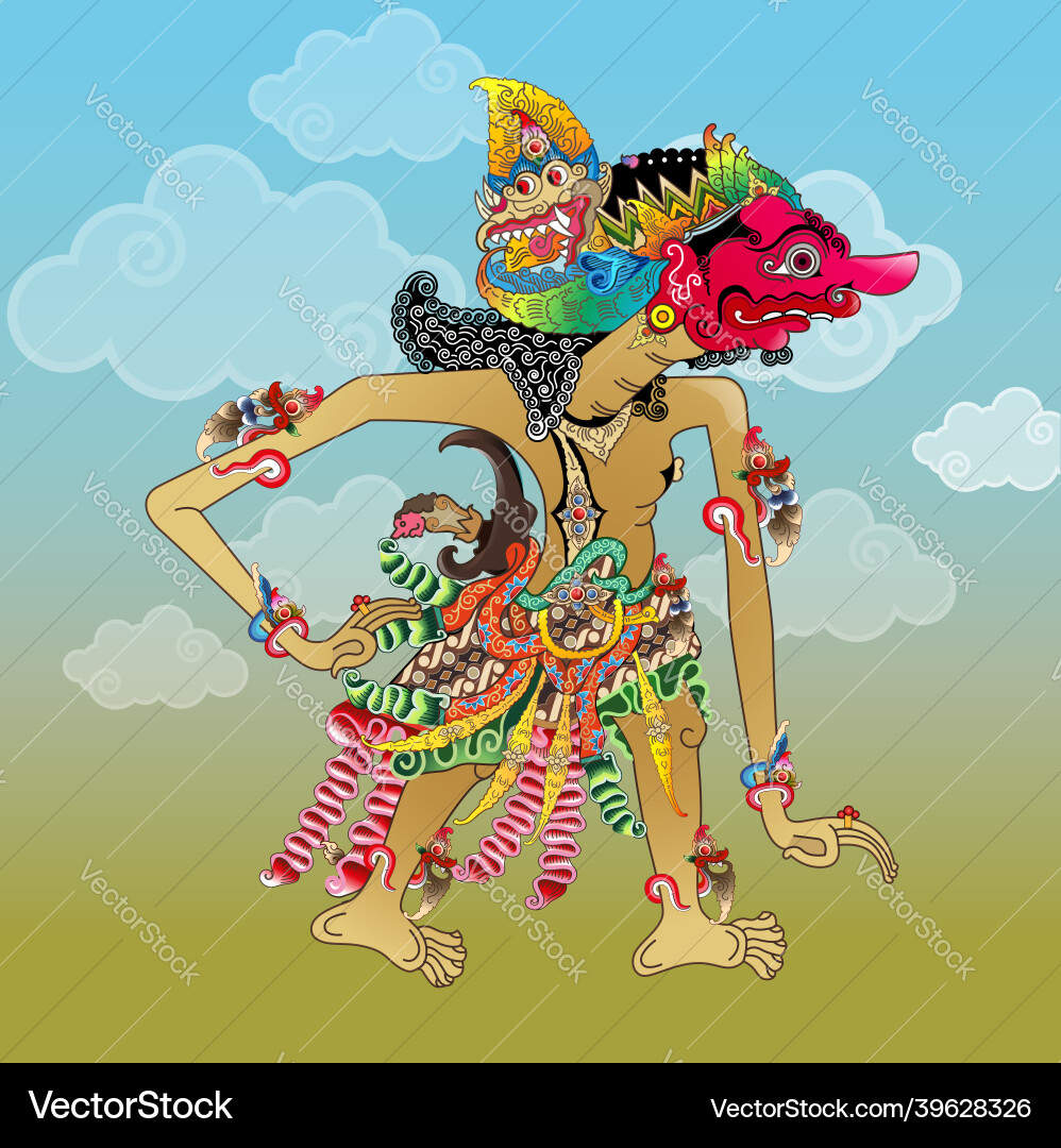 Javanese Shadow Puppet - Dursasana Royalty Free Vector Image