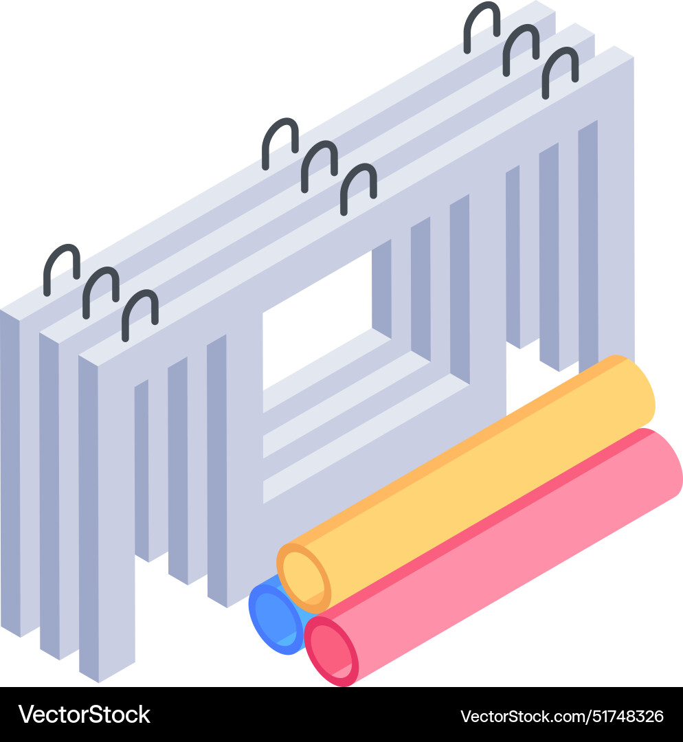 Modern isometric icon depicting steel material Vector Image