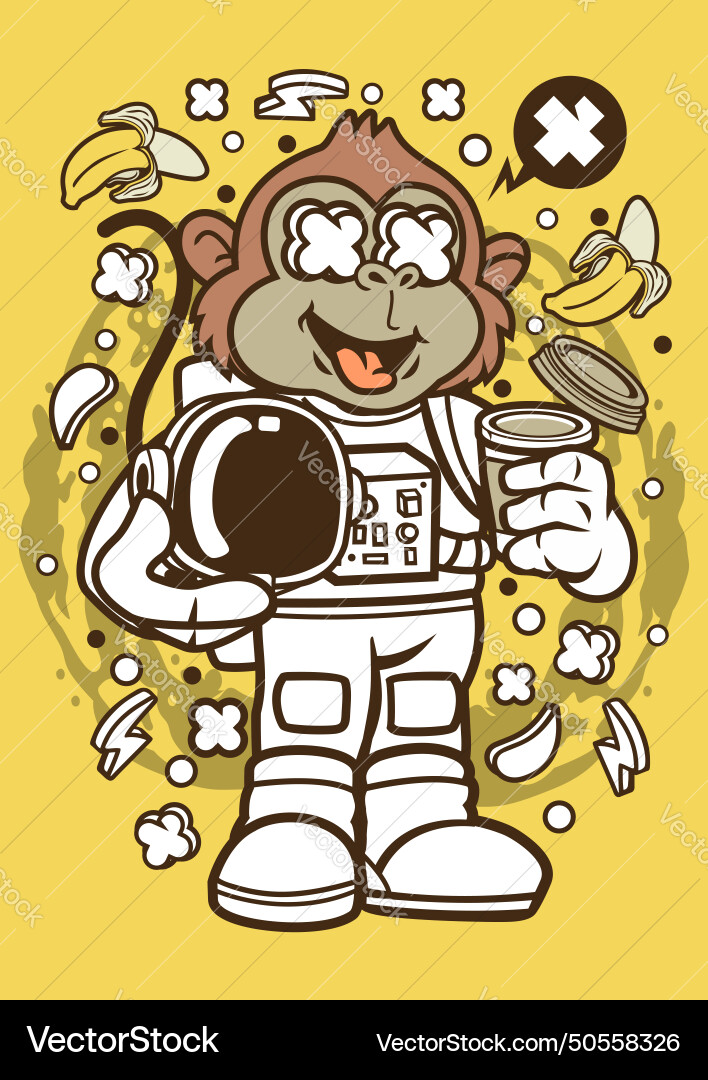 Monkey astronaut Royalty Free Vector Image - VectorStock
